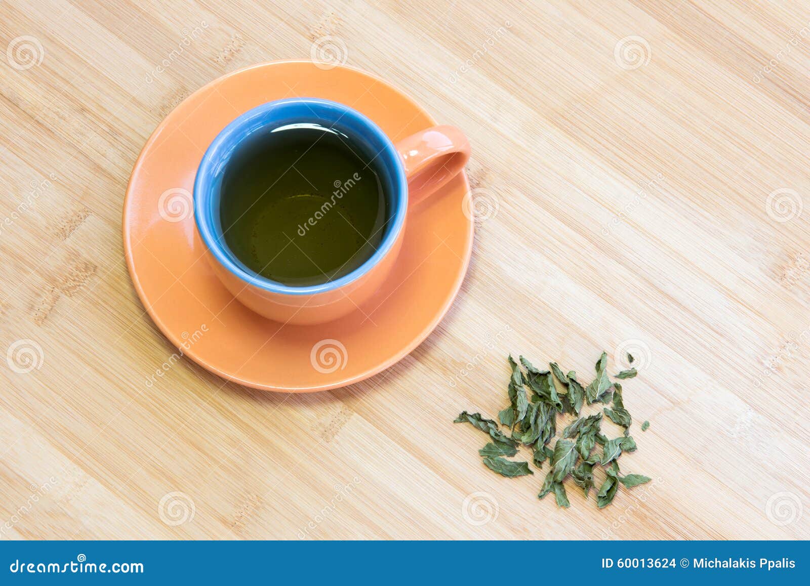 Cup of Healthy Green Tea with Leaves Stock Photo - Image of relaxation ...