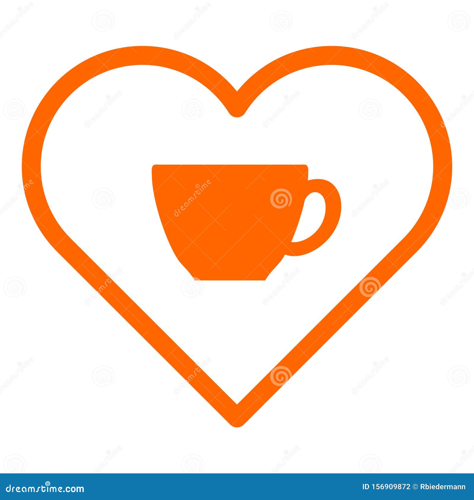 Cup and heart stock vector. Illustration of drink, coffee - 156909872