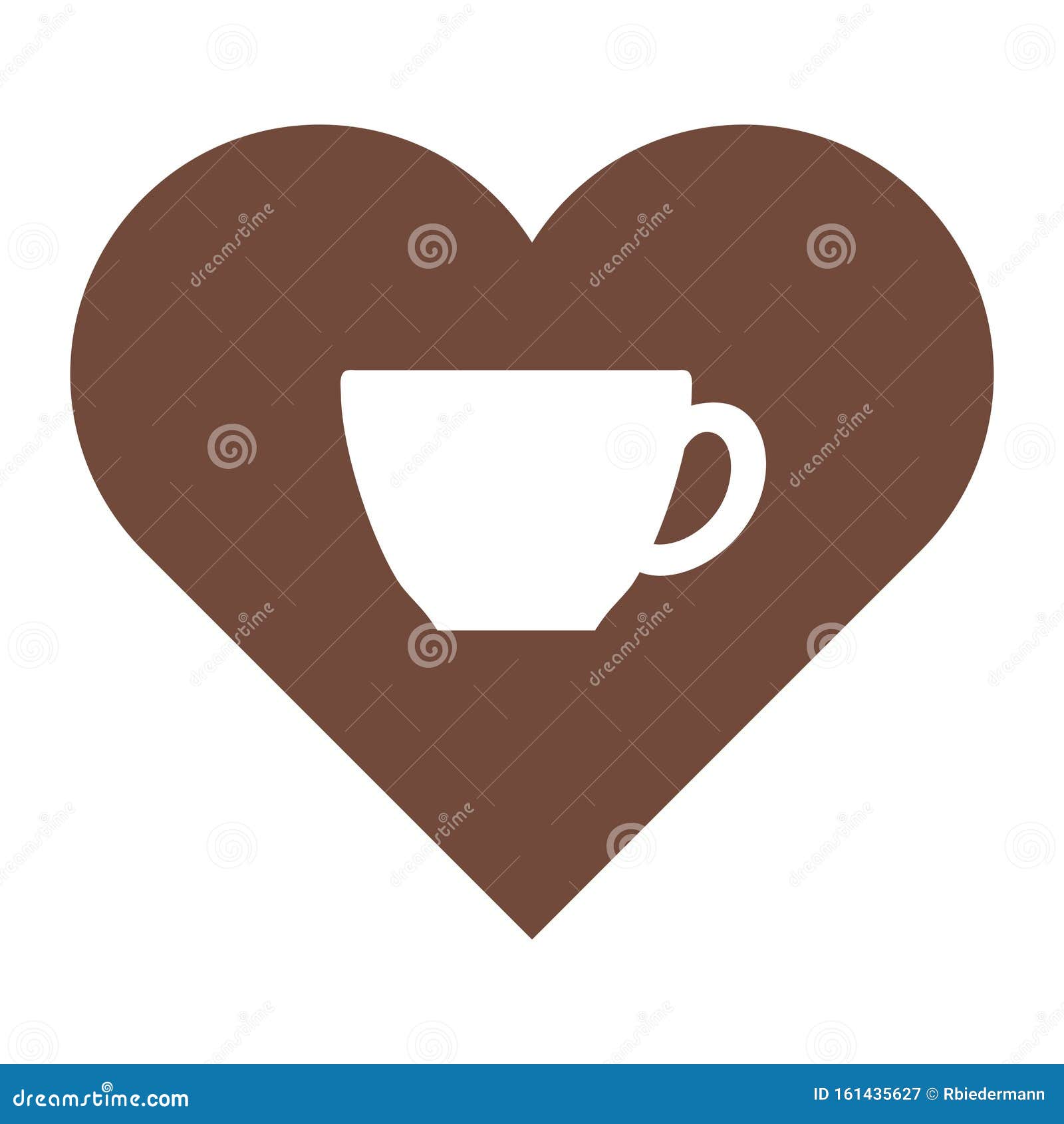 Cup and heart stock vector. Illustration of icon, love - 161435627