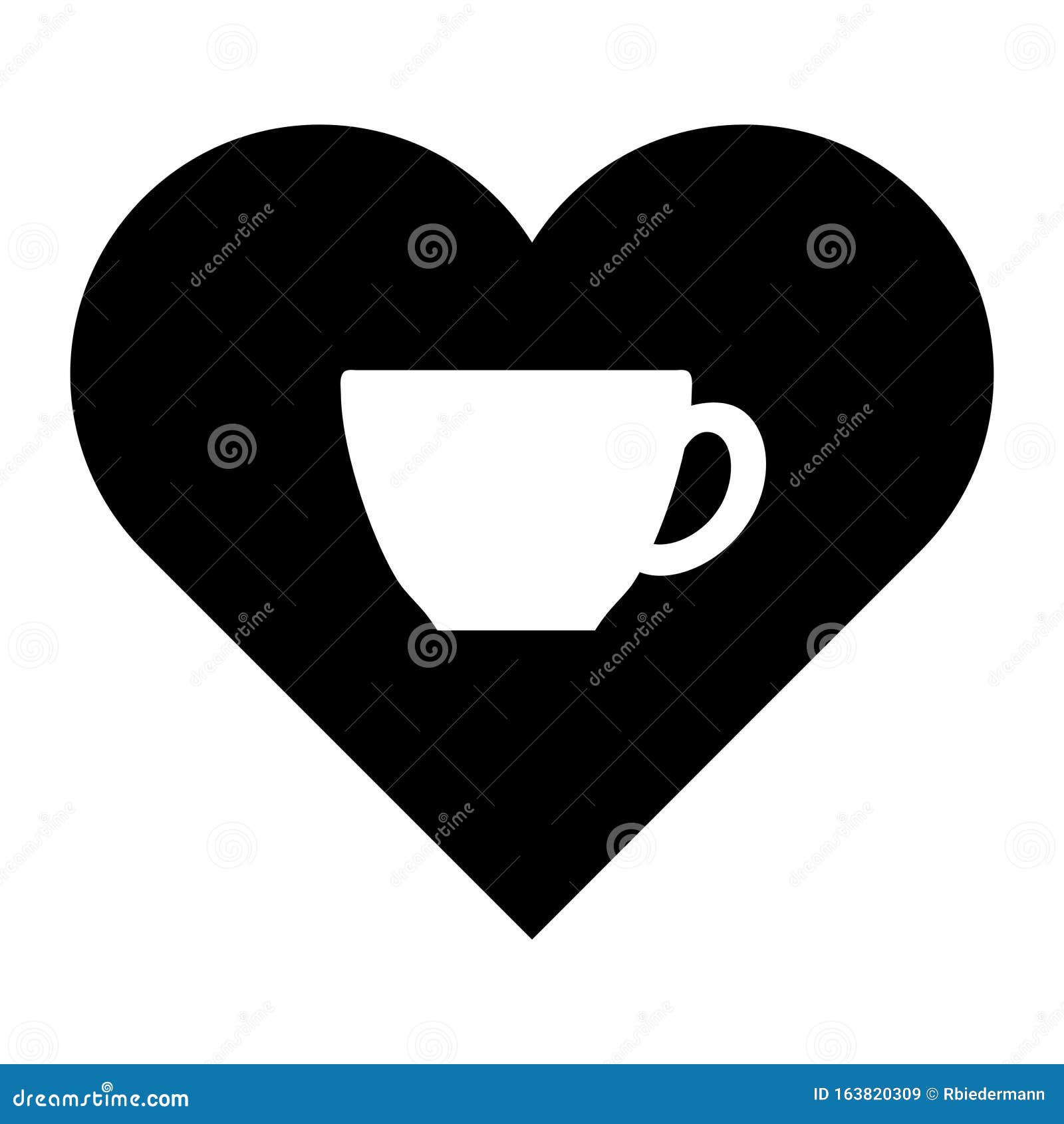 Cup and heart stock vector. Illustration of symbol, love - 163820309