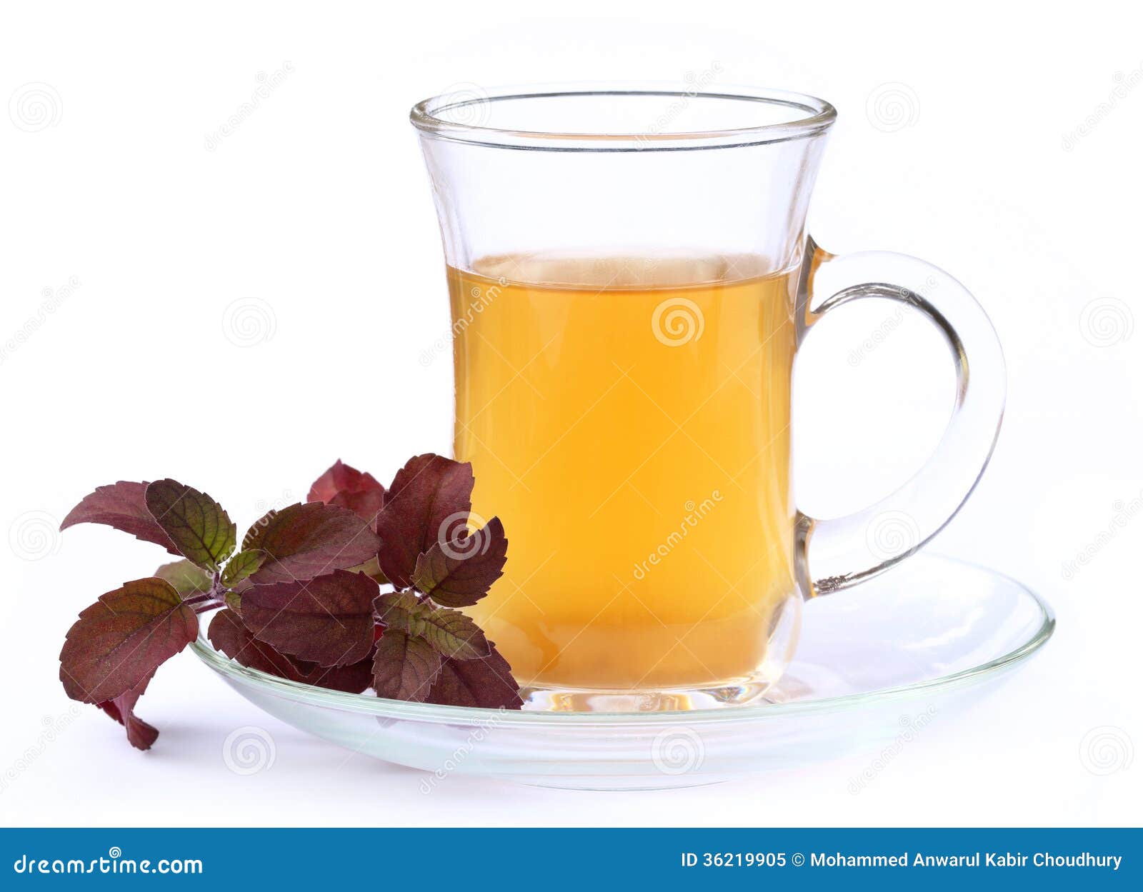 Cup of Herbal Tea with Red Tulsi Leaves Stock Image - Image of diet ...