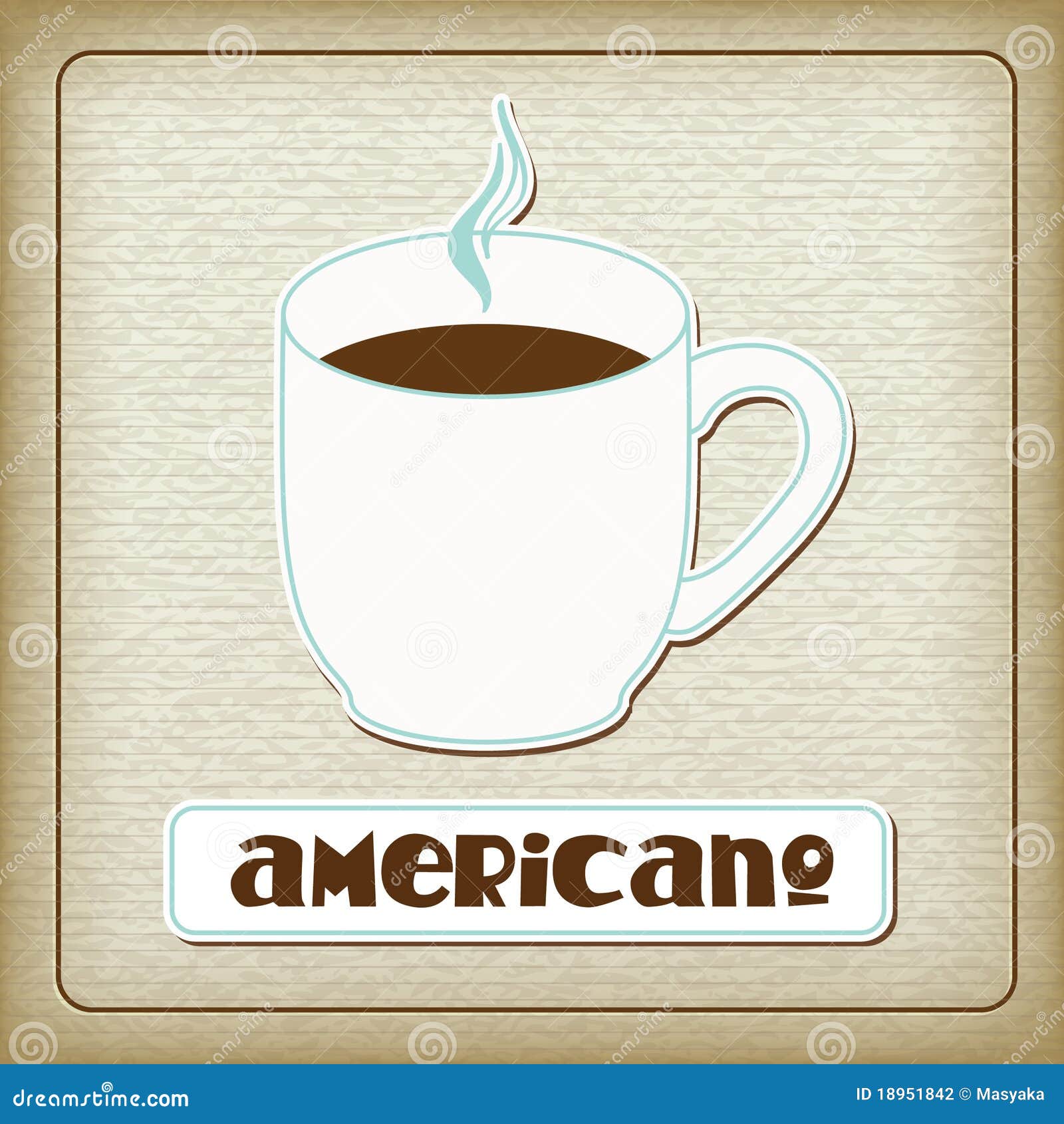 A Cup of Hot Americano in the Old Cardboard. Stock Vector ...