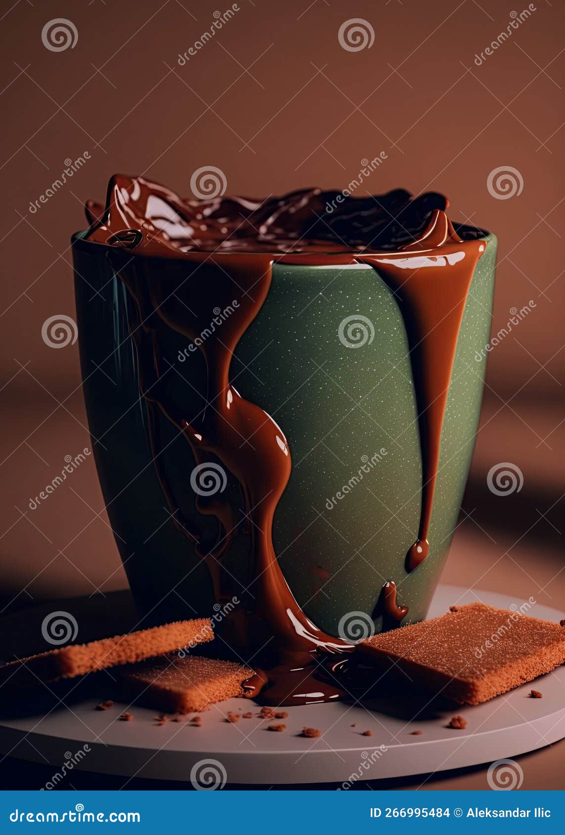 Cup of Hot Chocolate Dripping from the Cup. Generative AI Stock ...