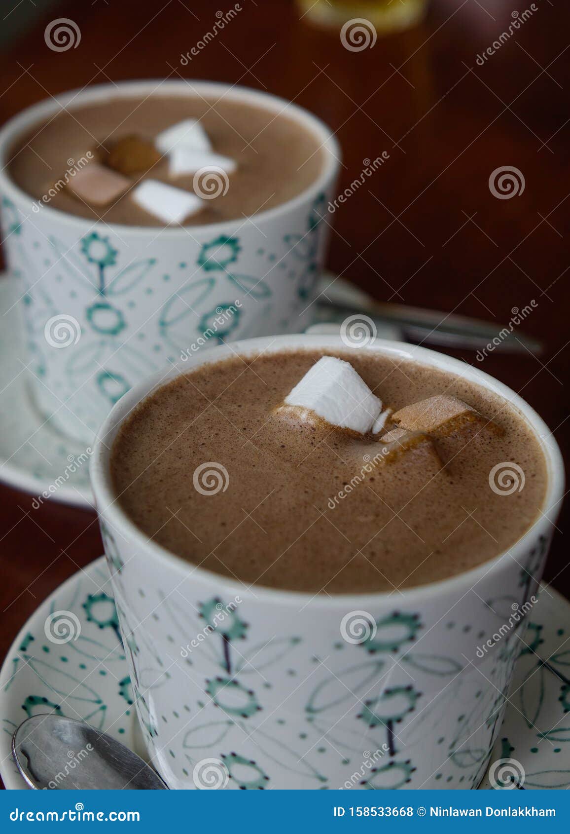 Cup of Hot Chocolate with Marsh Mallows Stock Photo - Image of foam ...