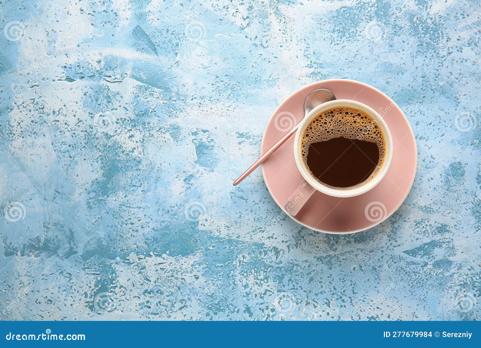 Cup of Hot Coffee on Color Background Stock Photo - Image of object ...