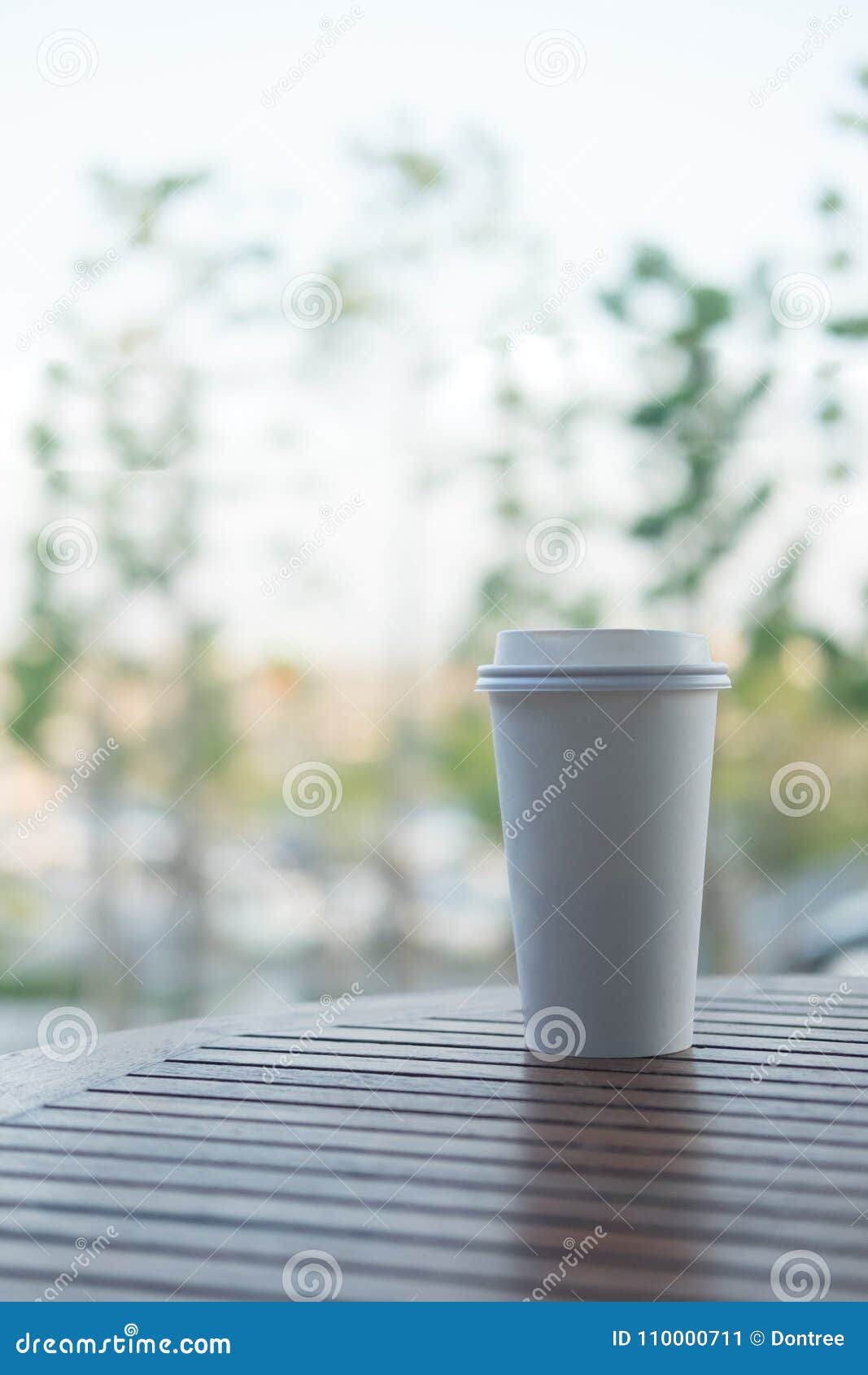 Cup of Hot Coffee on the Outdoor Table Stock Image - Image of garden ...