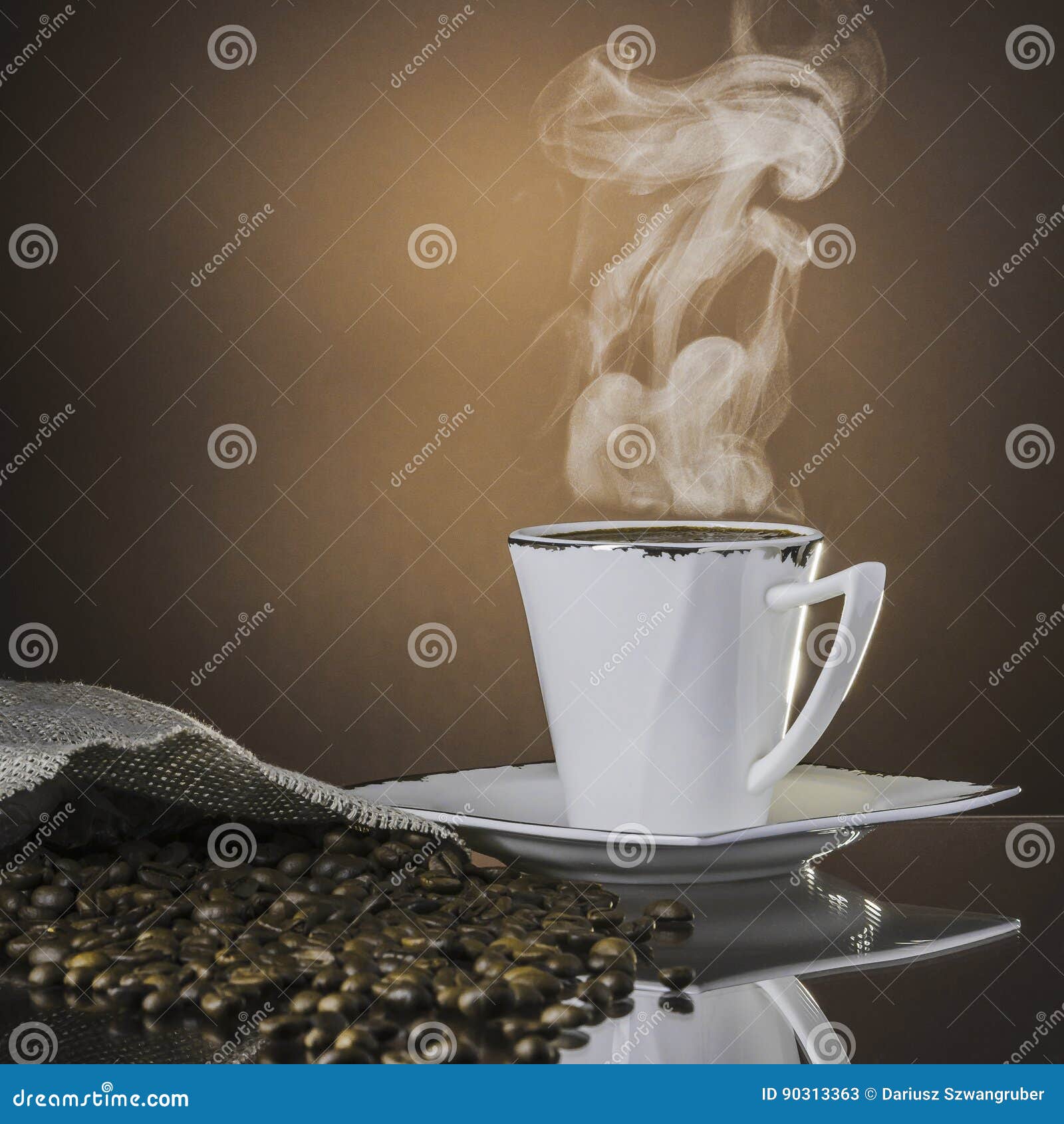 A Cup of Hot Coffee in Vintage Colours Stock Image - Image of fresh ...