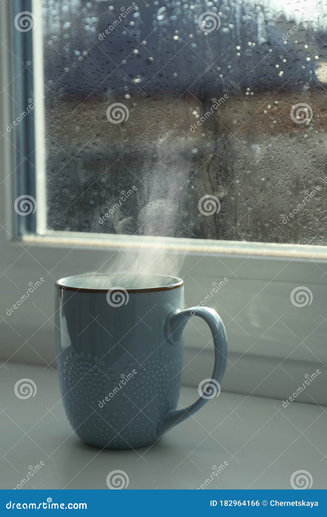 Cup of Hot Drink Near Window on Day Stock Photo - Image of indoors ...