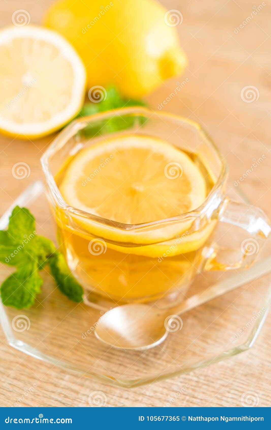 Hot lemon tea stock image. Image of isolated, beverage - 105677365