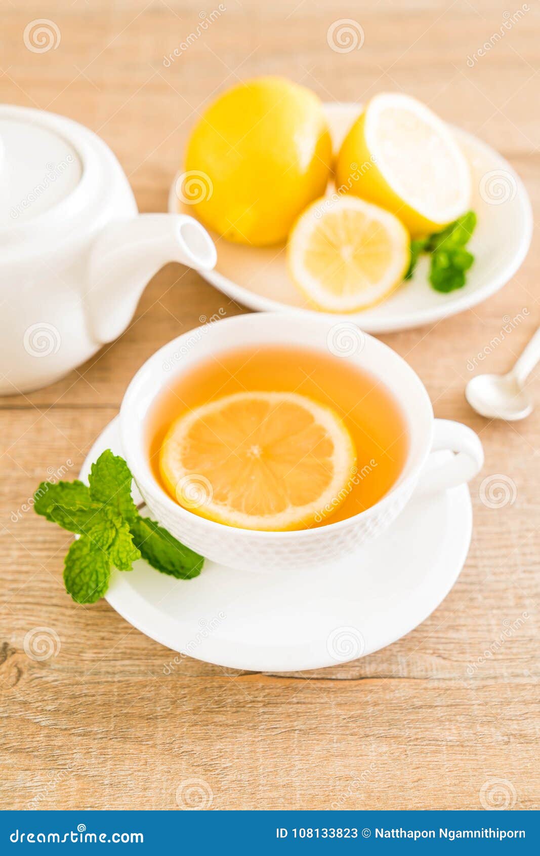 Hot lemon tea stock image. Image of fruit, lemon, close - 108133823
