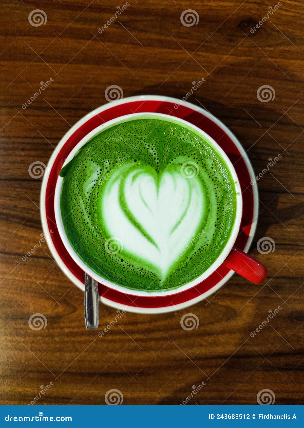 A cup of hot matcha latte stock photo. Image of matc - 243683512