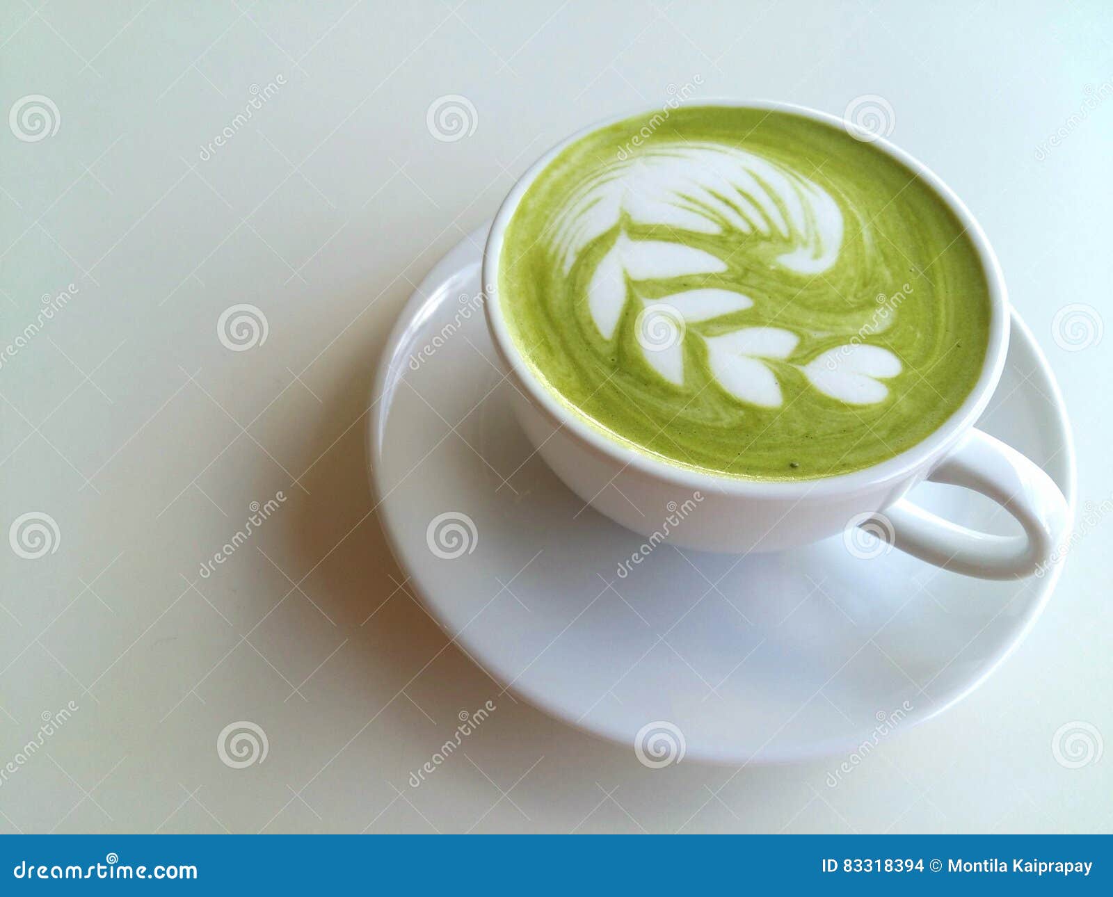 Cup of Hot Matcha Latte so Delicious on White Stock Photo - Image of ...