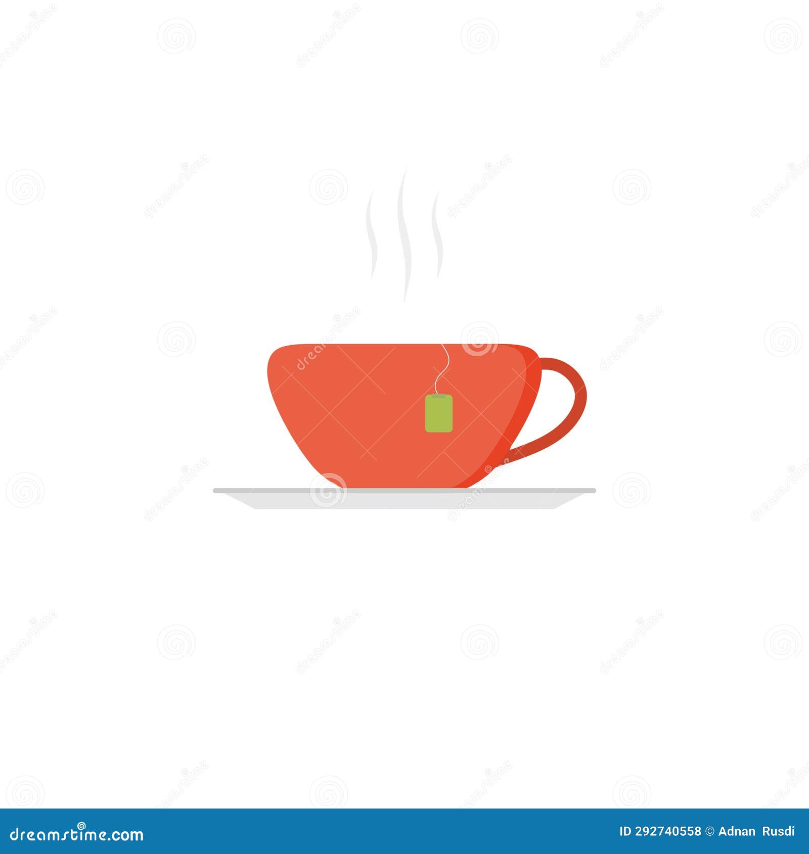 Cup of Hot Tea. Vector Flat Design, Isolated on White Background.Drink ...