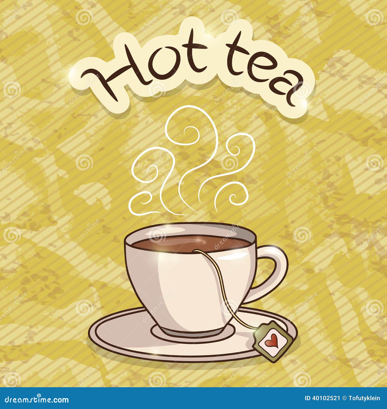 Cup of hot tea stock vector. Illustration of breakfast - 40102521