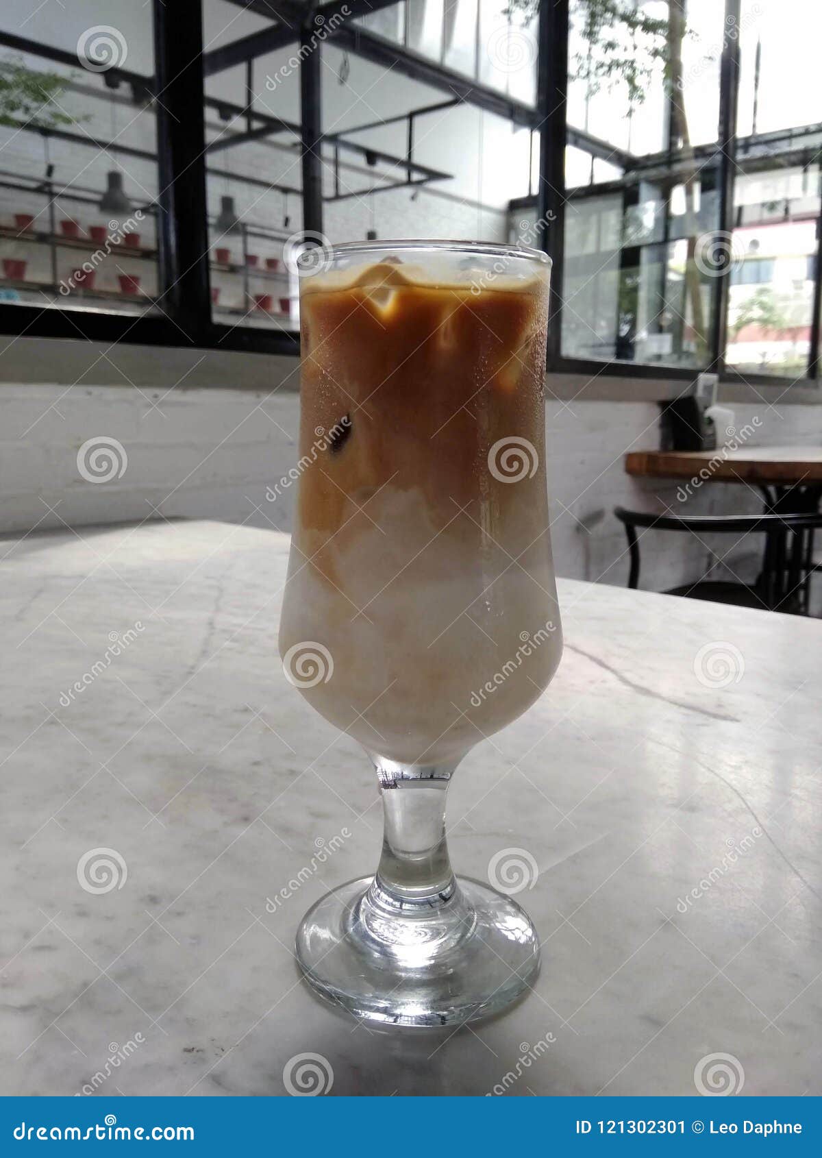 A Cup of Ice Cafe Latte Served Cold Stock Image - Image of sugar ...