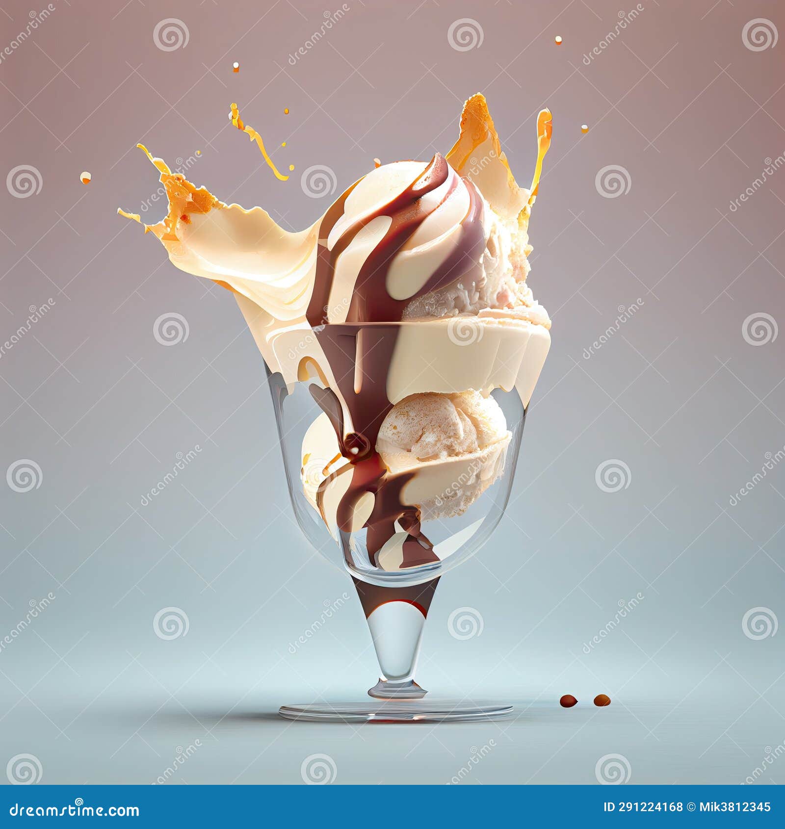 Cup of Ice Cream in Assorted Colors. Stock Illustration - Illustration ...