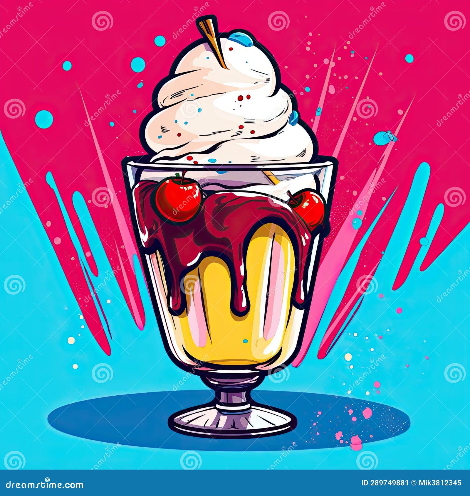 Cup of Ice Cream in Assorted Colors. Stock Illustration - Illustration ...