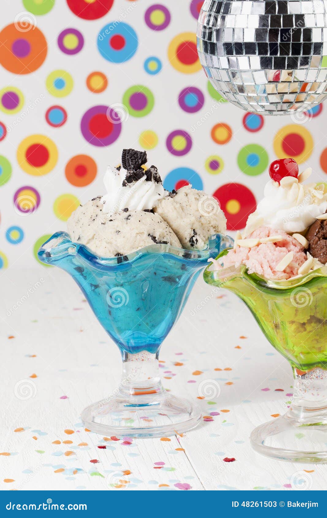 Cup of Ice Cream with a Disco Ball Stock Image - Image of glass, cold ...