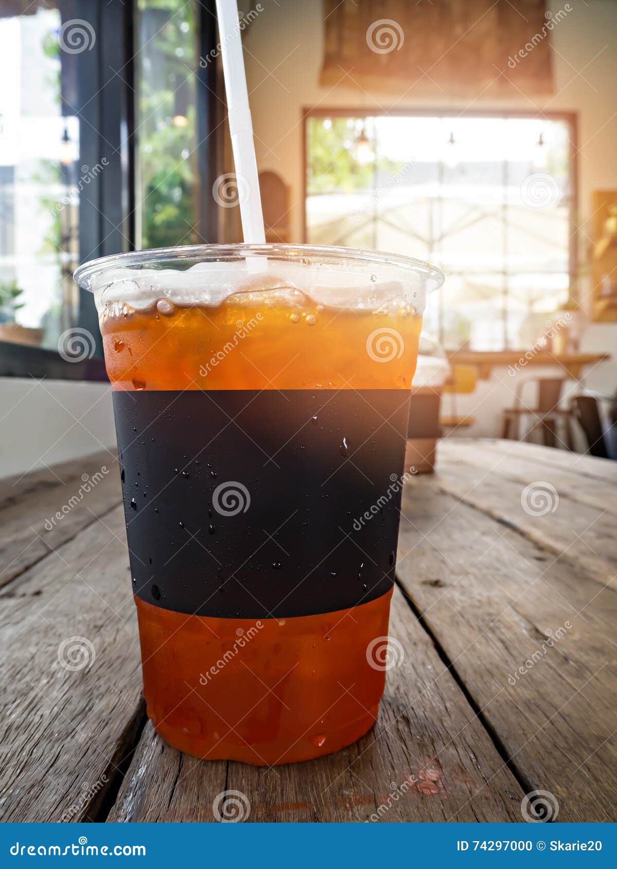 A cup of ice lemon tea stock photo. Image of lemon, frozen - 74297000