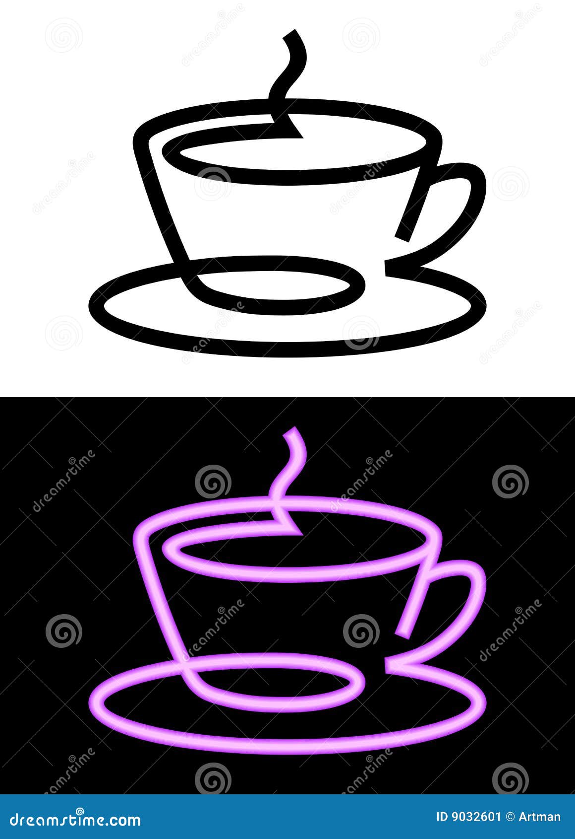 Cup icon in contour stock vector. Illustration of contour - 9032601