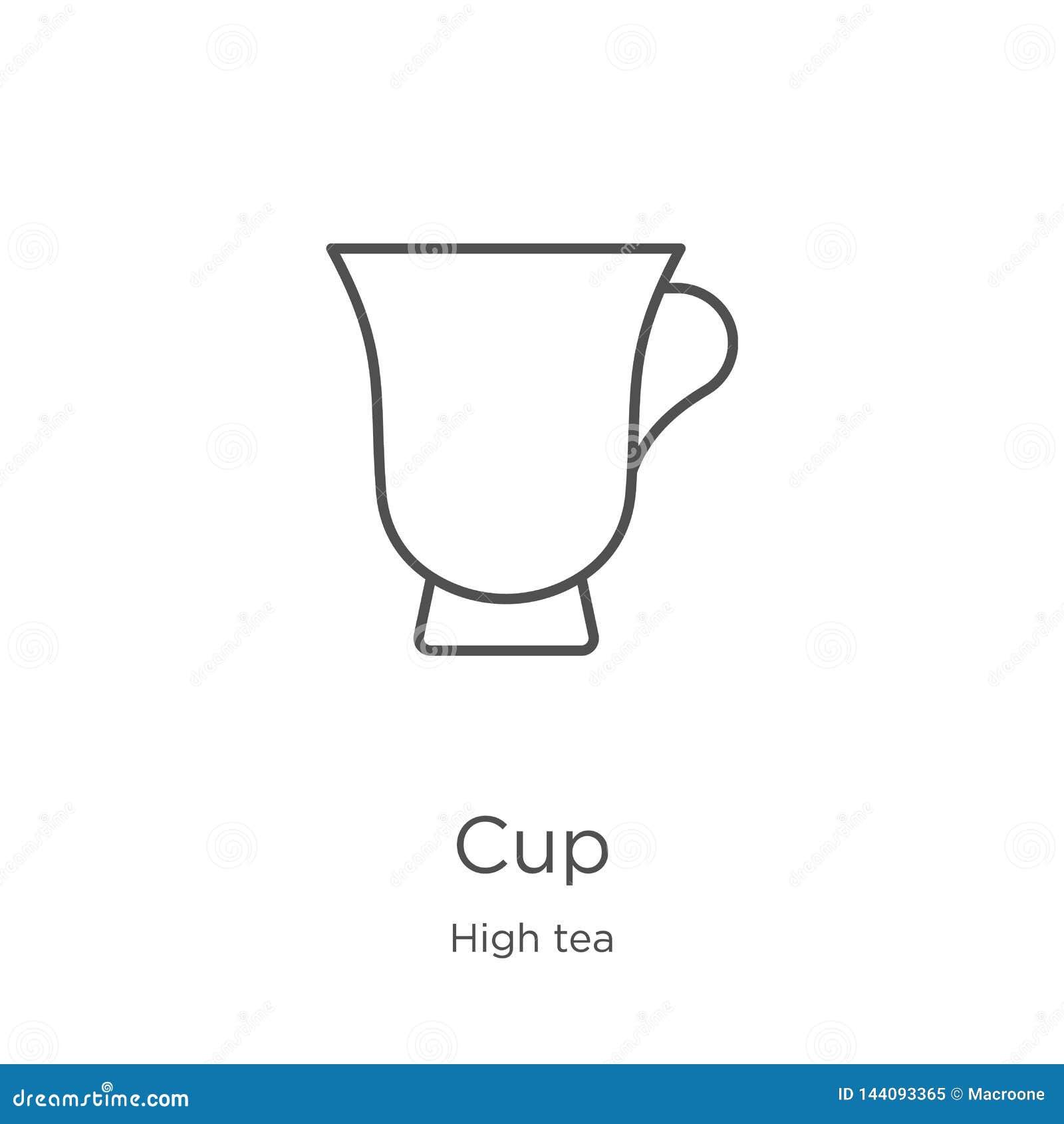 Cup Icon Vector from High Tea Collection. Thin Line Cup Outline Icon ...