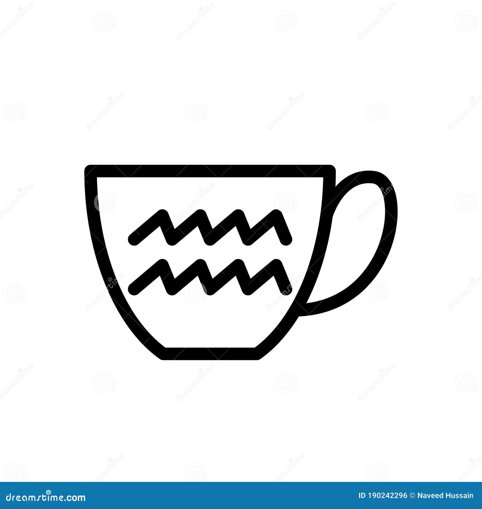 Cup setting thin line icon stock vector. Illustration of gemini - 190242296