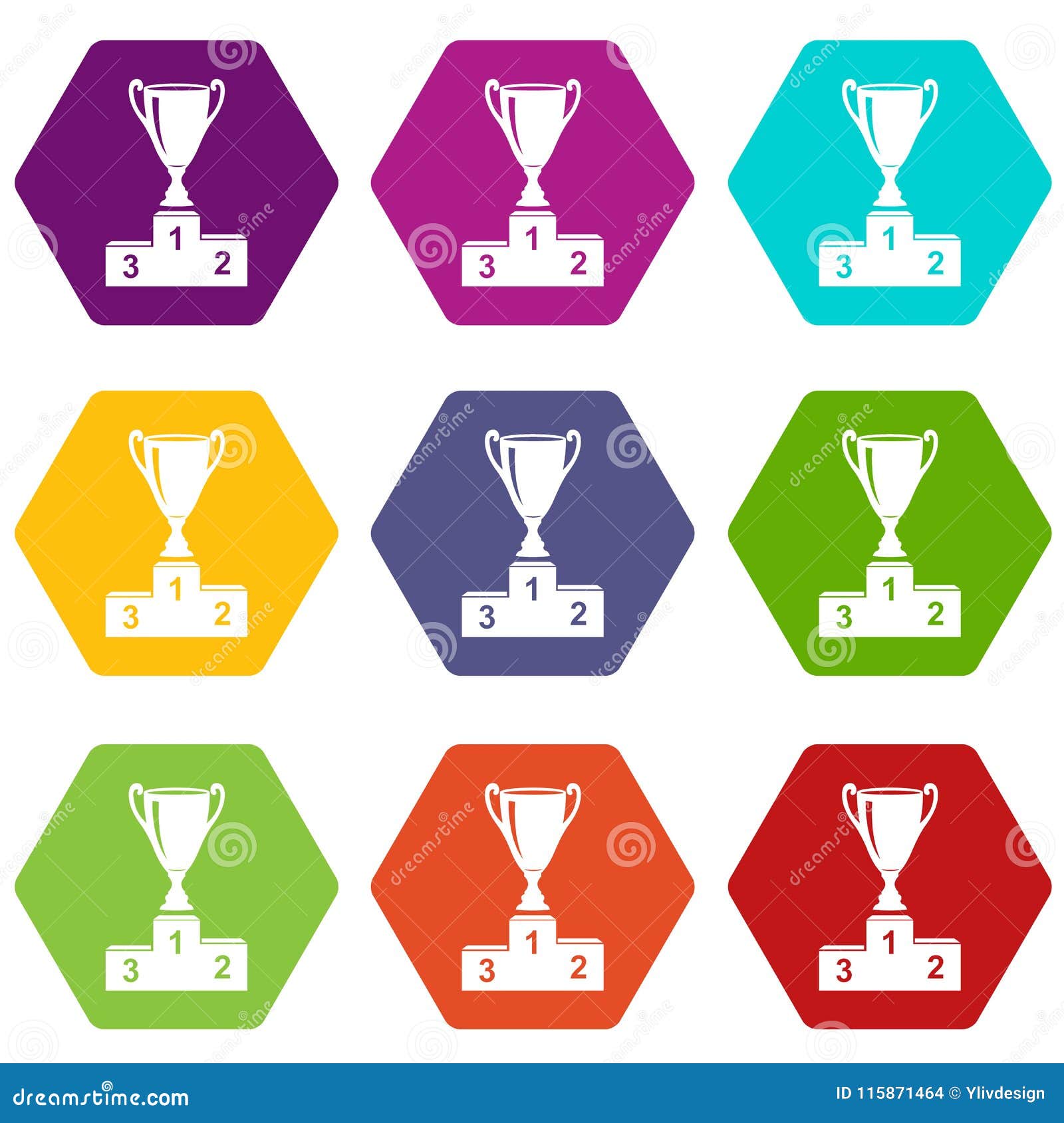 Cup icons set 9 vector stock vector. Illustration of champion - 115871464