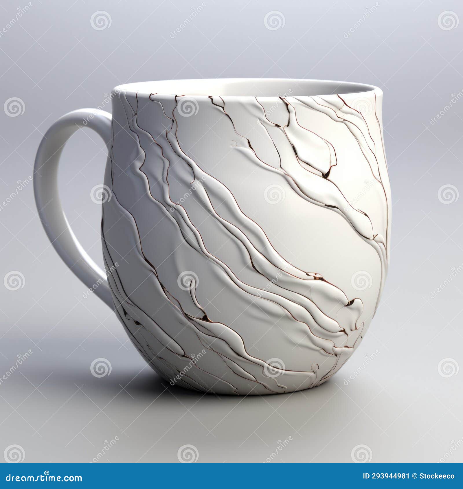 Realistic Cracked Mug with Hyper-detailed Renderings Stock Illustration ...