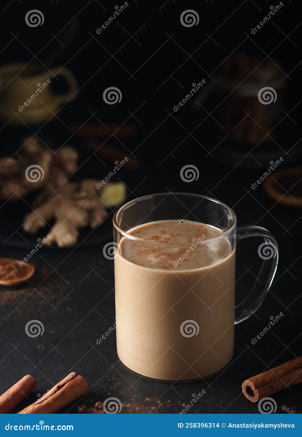 A Cup with Masala Chai in Low Key Stock Photo - Image of spice, chai ...