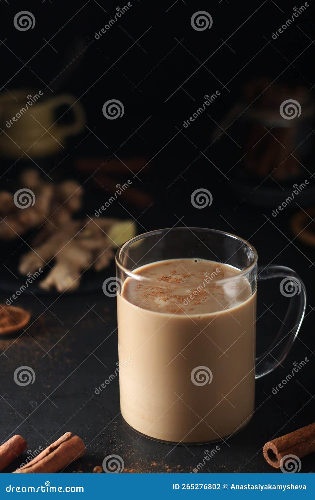 A Cup with Masala Chai in Low Key Stock Photo - Image of beverage ...