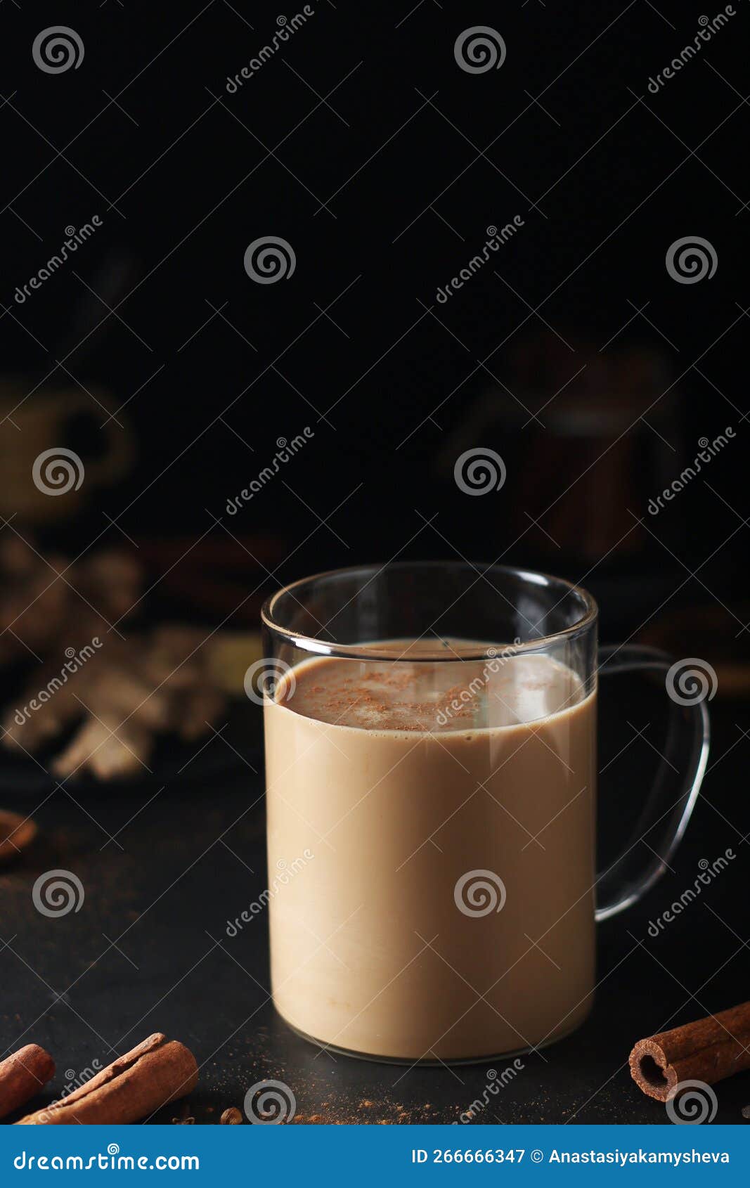 A Cup with Masala Chai in Low Key Stock Image - Image of glass, milk ...