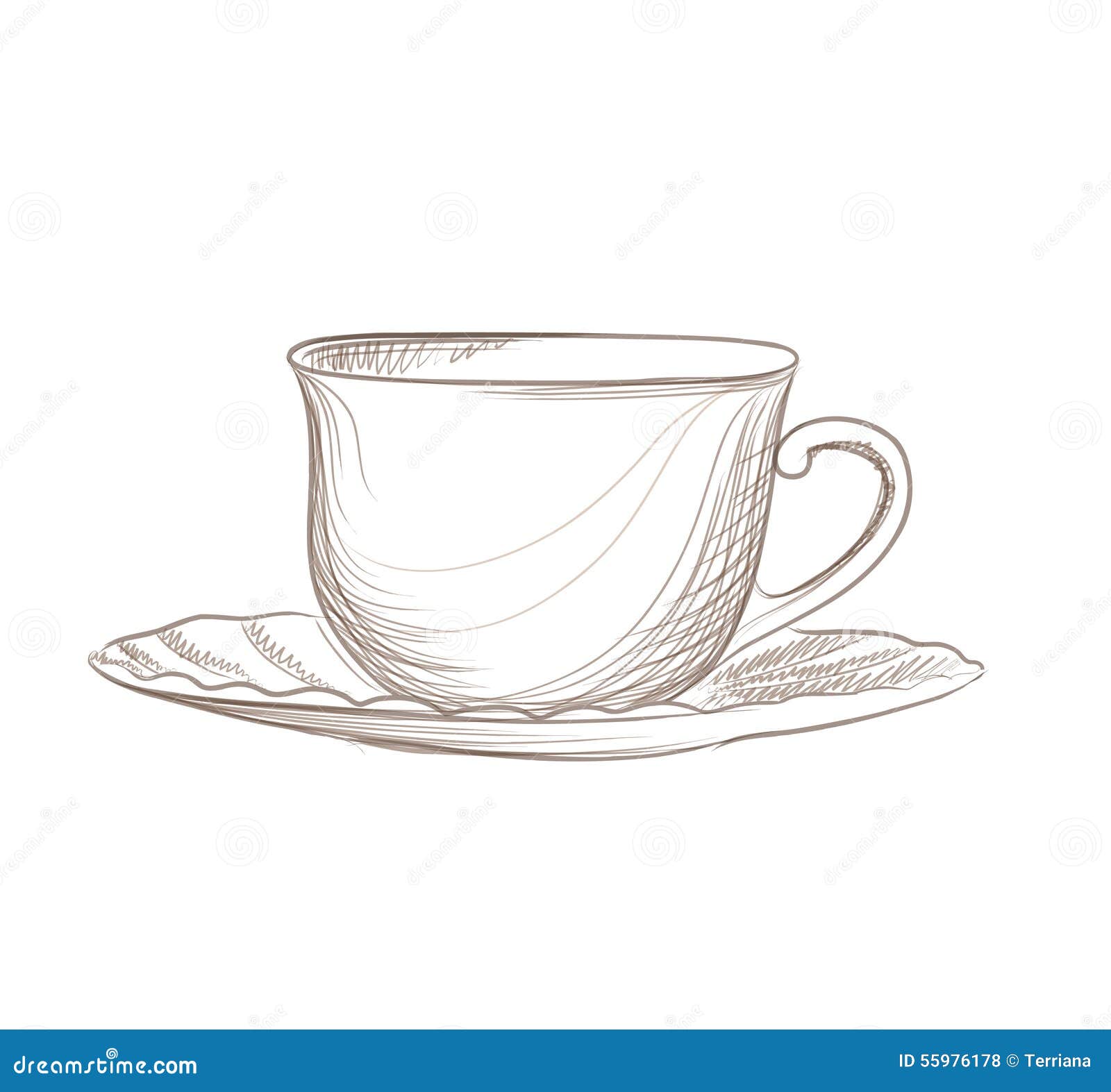 Cup Isolated. Hand Drawn Sketch Stock Illustration - Illustration of ...