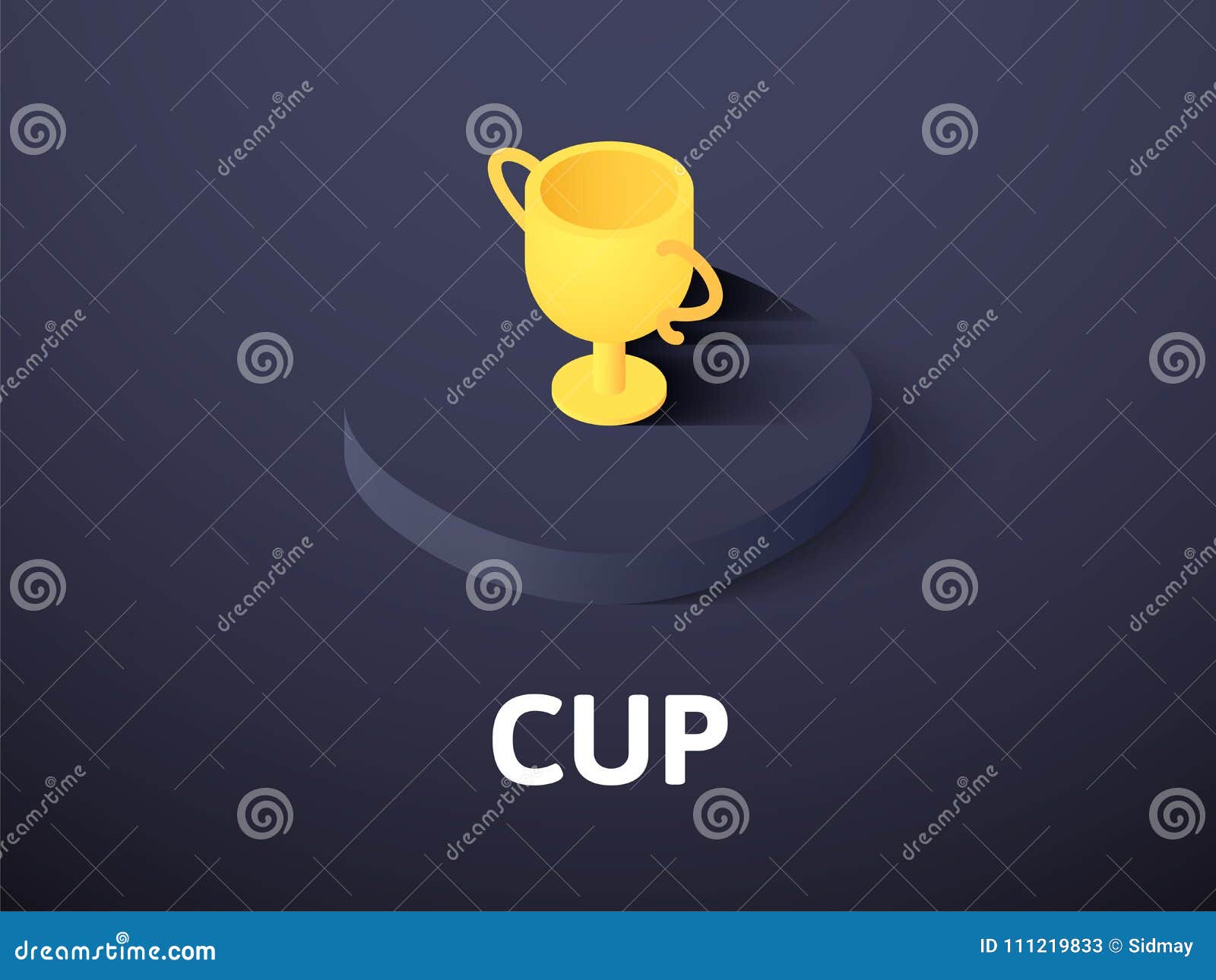 Cup Isometric Icon, Isolated on Color Background Stock Vector ...