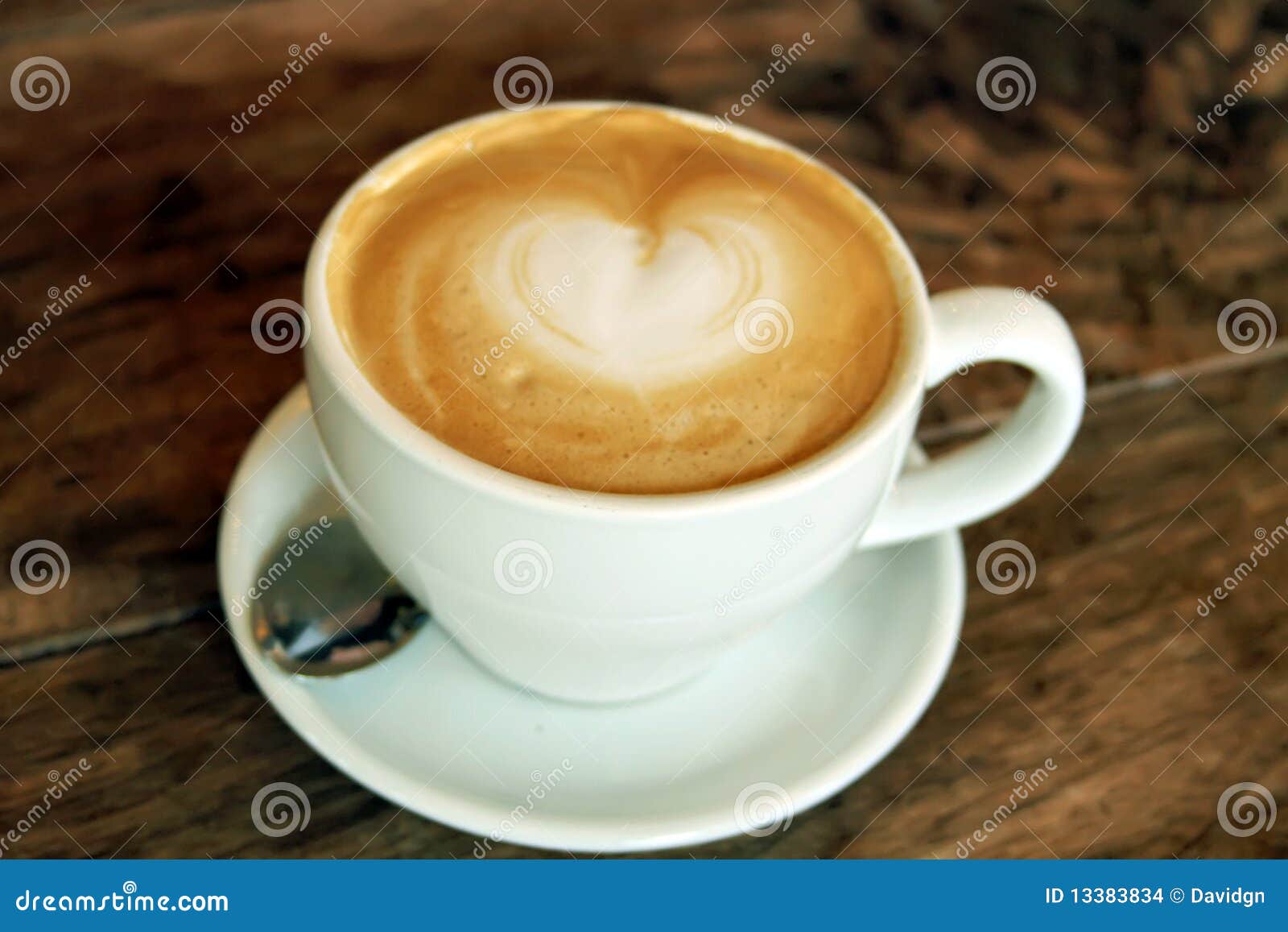 Cup of Latte stock photo. Image of table, latte, wood - 13383834
