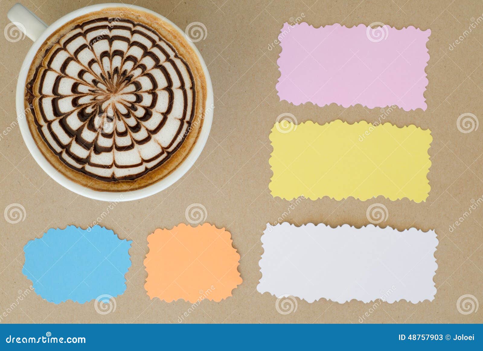 A Cup of Latte Art and Note Paper Stock Image - Image of bowl, cream ...