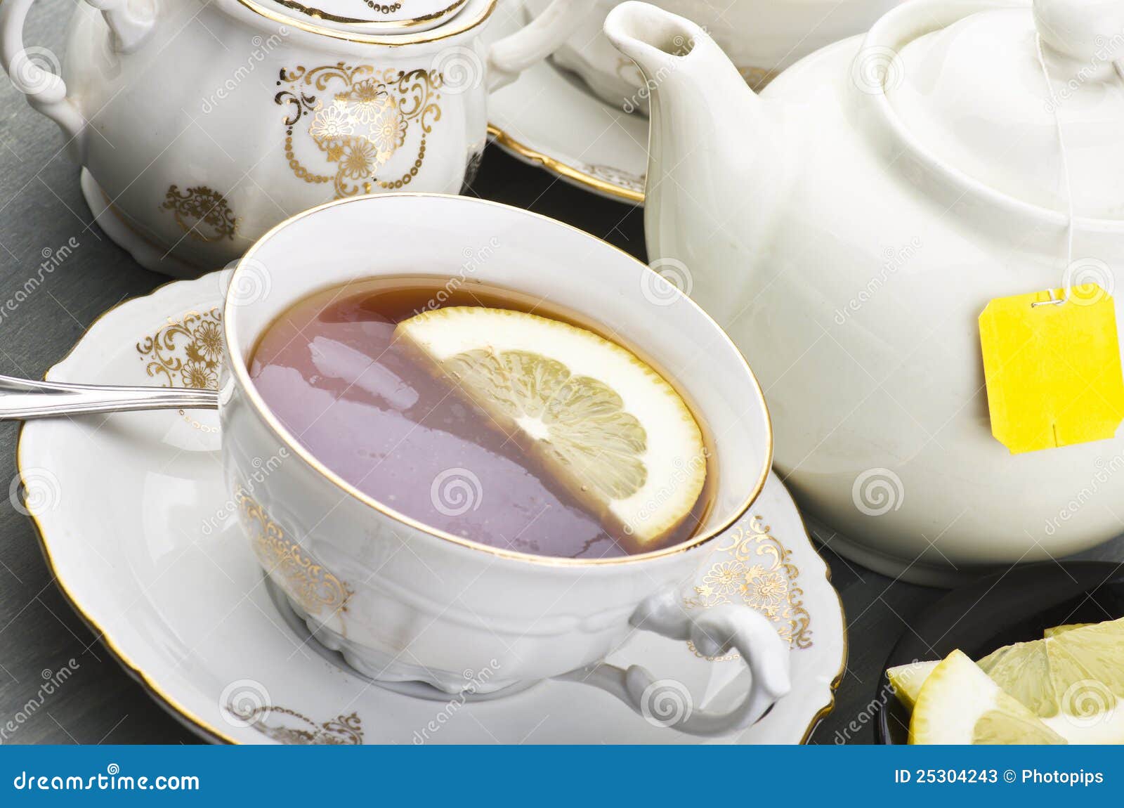 Cup of lemon tea stock image. Image of object, green - 25304243