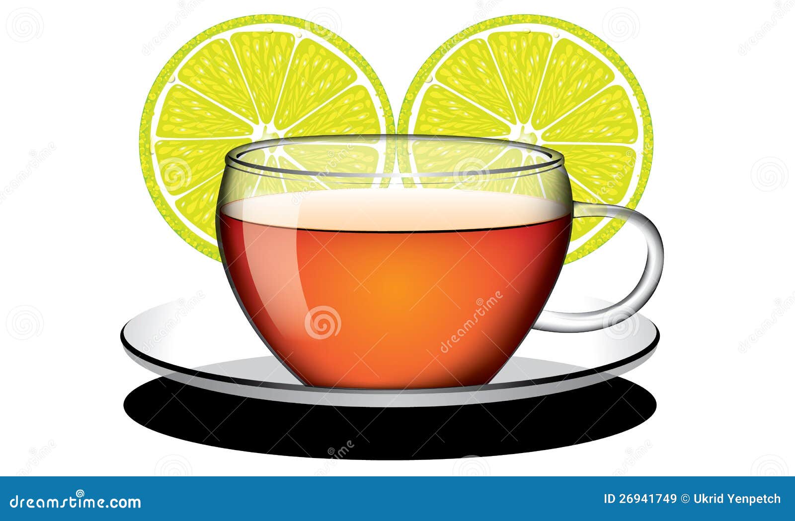 Cup of lemon tea vector stock vector. Illustration of nutrition - 26941749