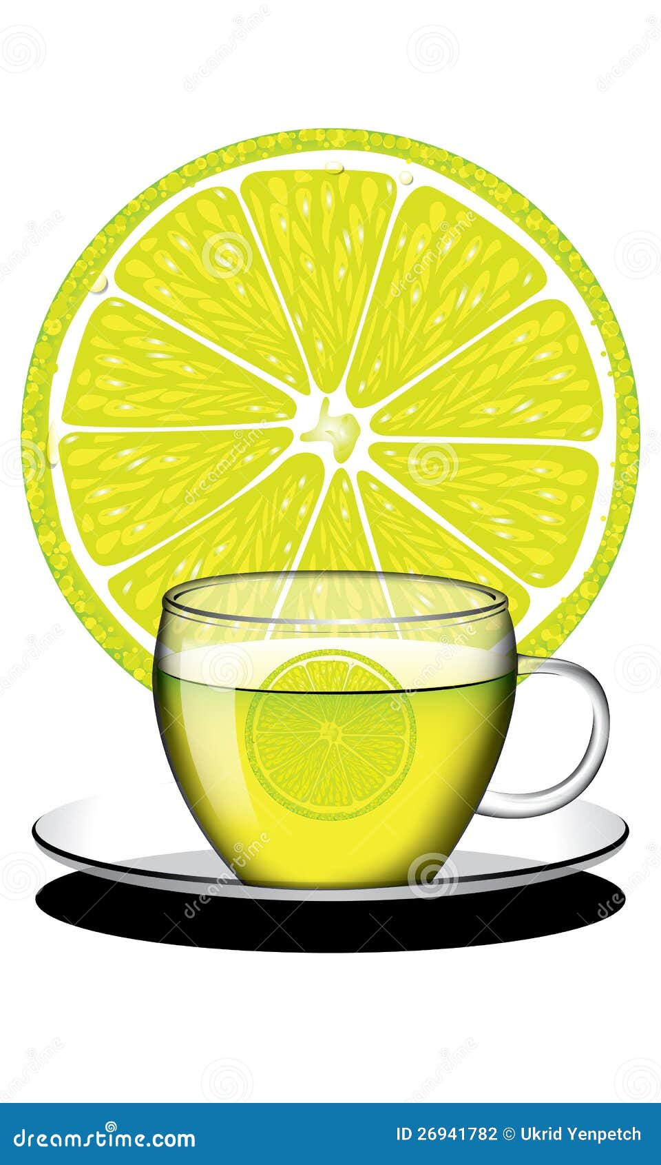 Cup of lemon tea vector stock vector. Illustration of colorful - 26941782