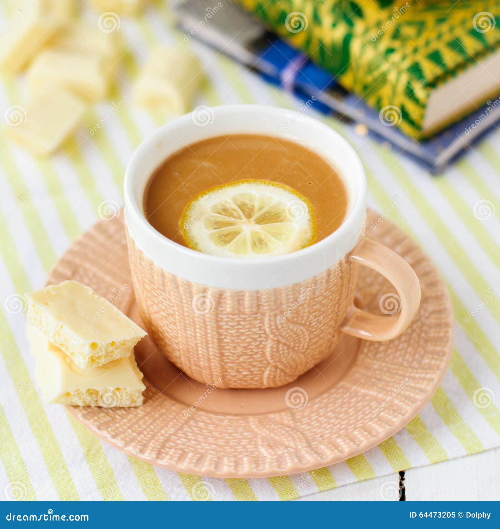 A Cup of Lemon and White Chocolate Coffee Stock Image - Image of ...