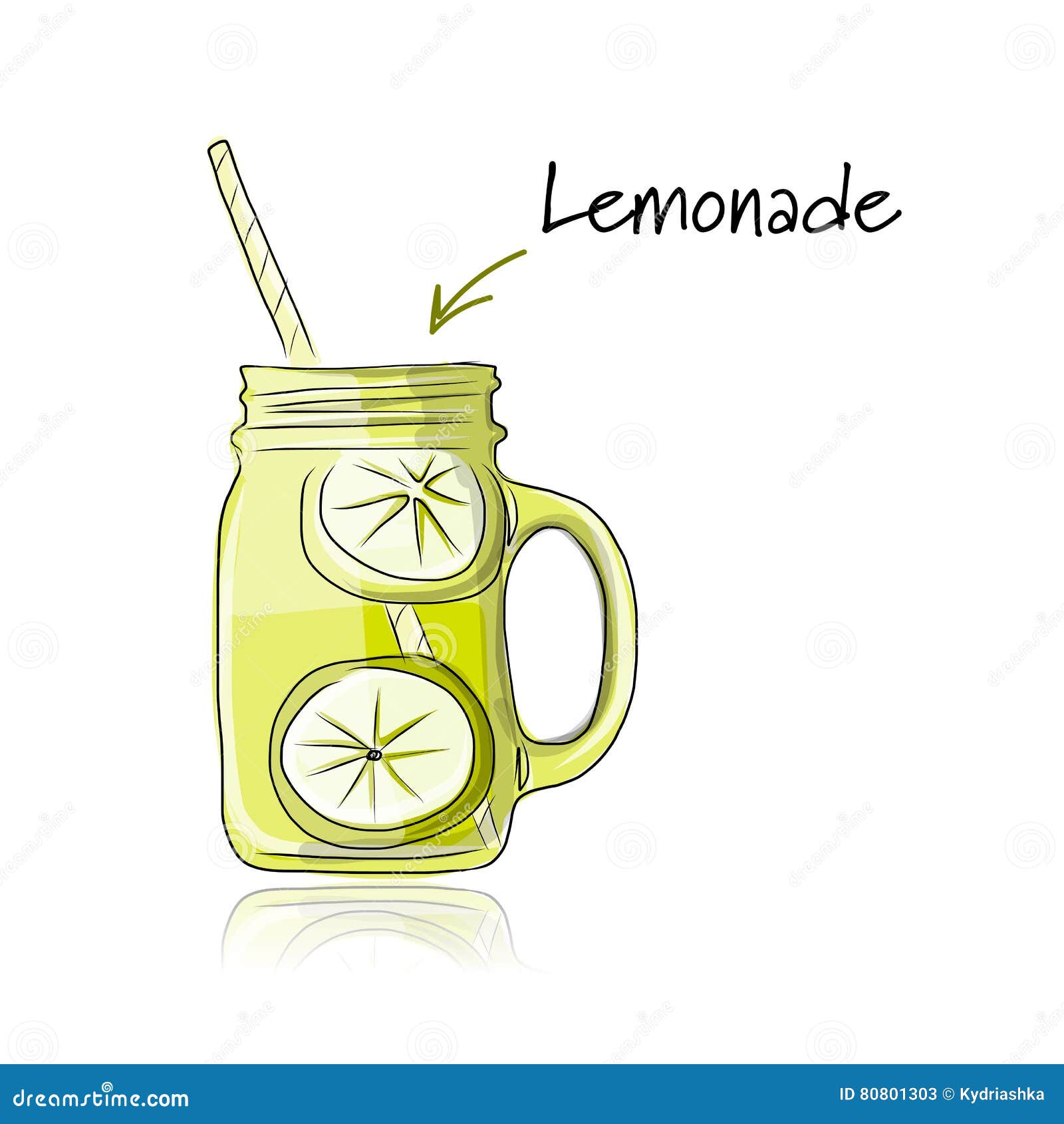 Cup with Lemonade, Sketch for Your Design Stock Vector - Illustration ...