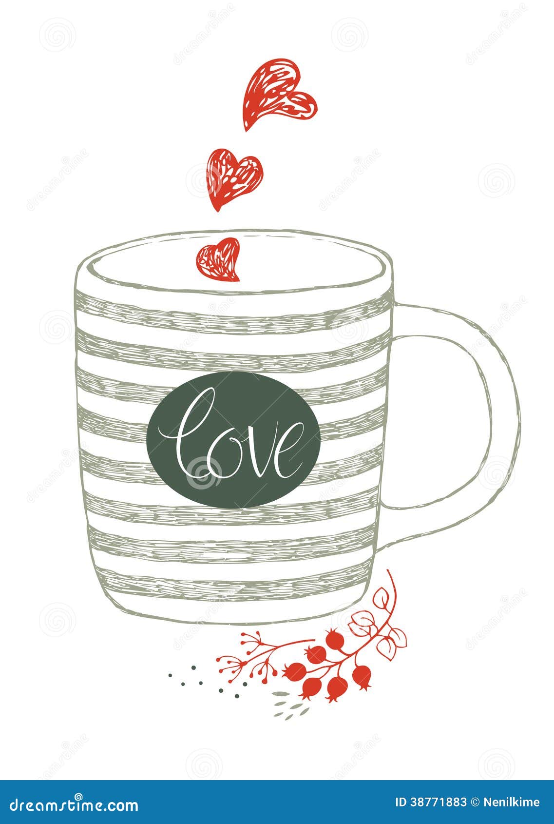 Cup with love design card stock vector. Illustration of friendship ...