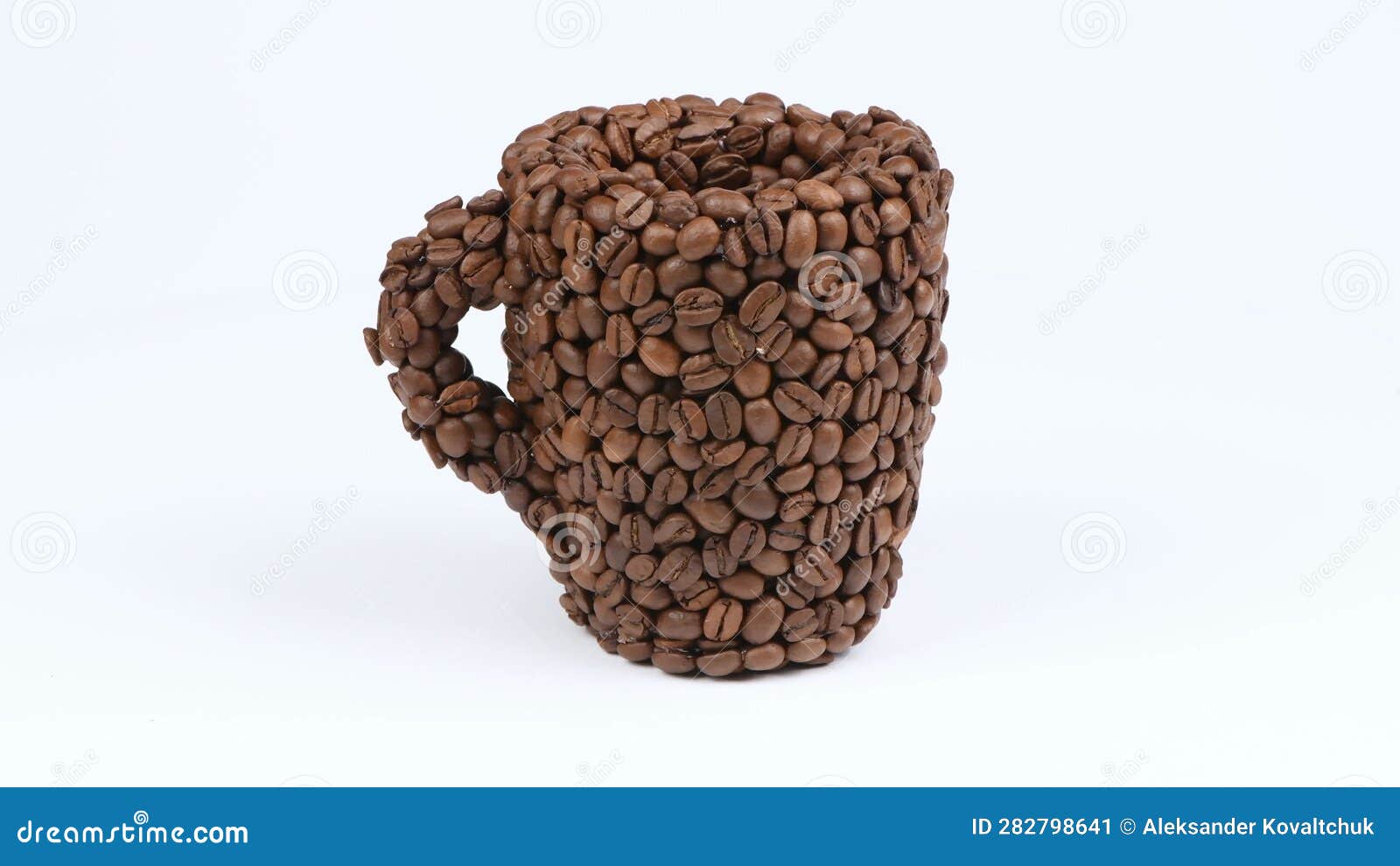 A Cup Made of Coffee Beans on White. Side View. Loop Motion Stock Video ...