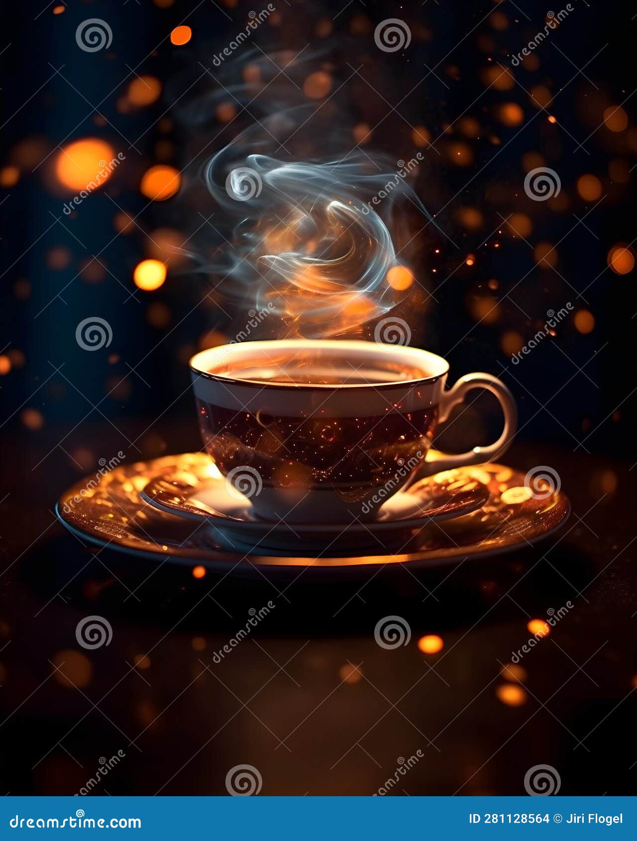 Cup of Magic Tea with Sparkles - AI Generated Stock Illustration ...