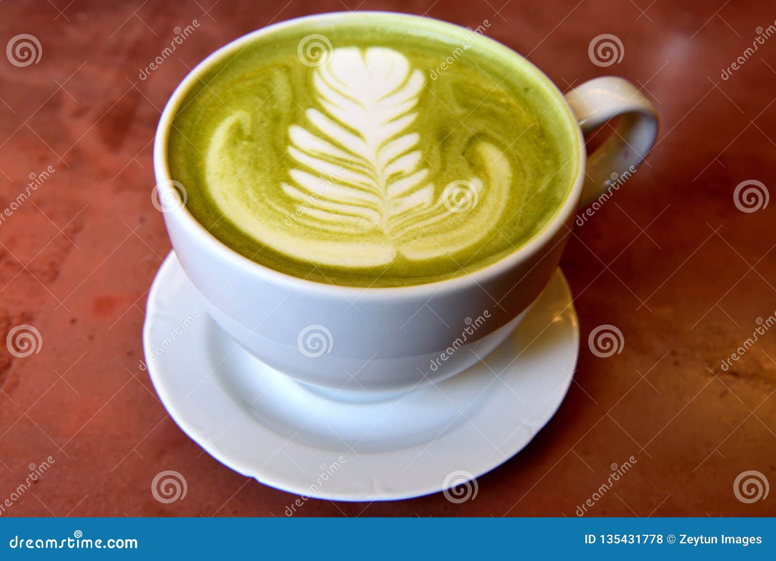 Cup of matcha latte stock photo. Image of green, drink - 135431778