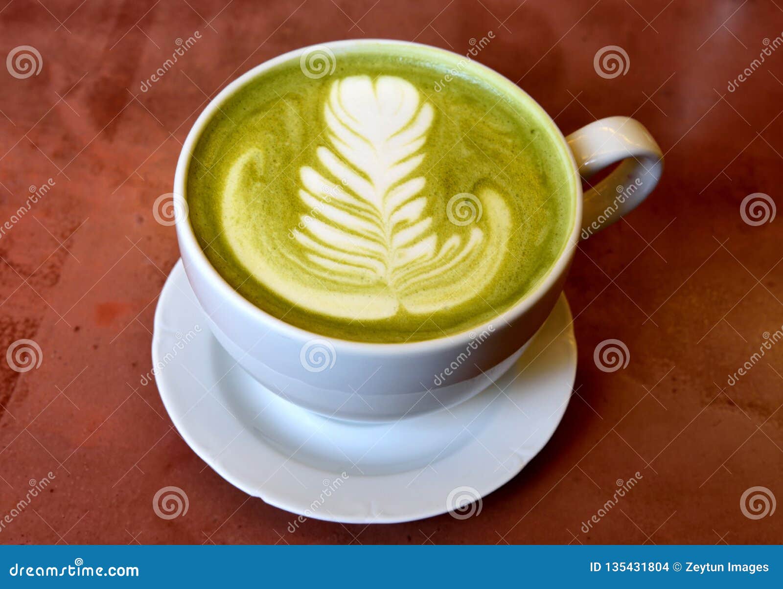 Cup of matcha latte stock photo. Image of asian, foam - 135431804