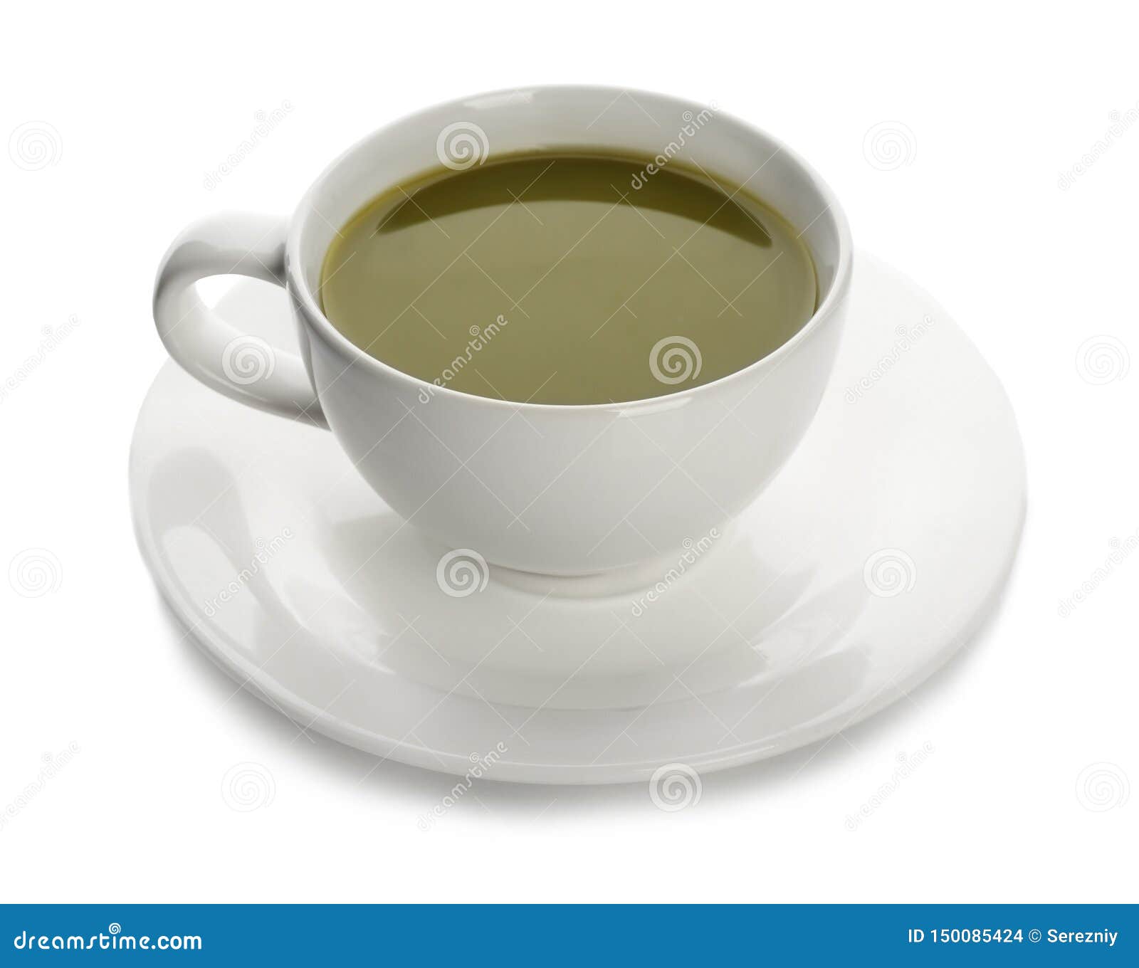 Cup of Matcha Tea on White Background Stock Photo - Image of drink ...