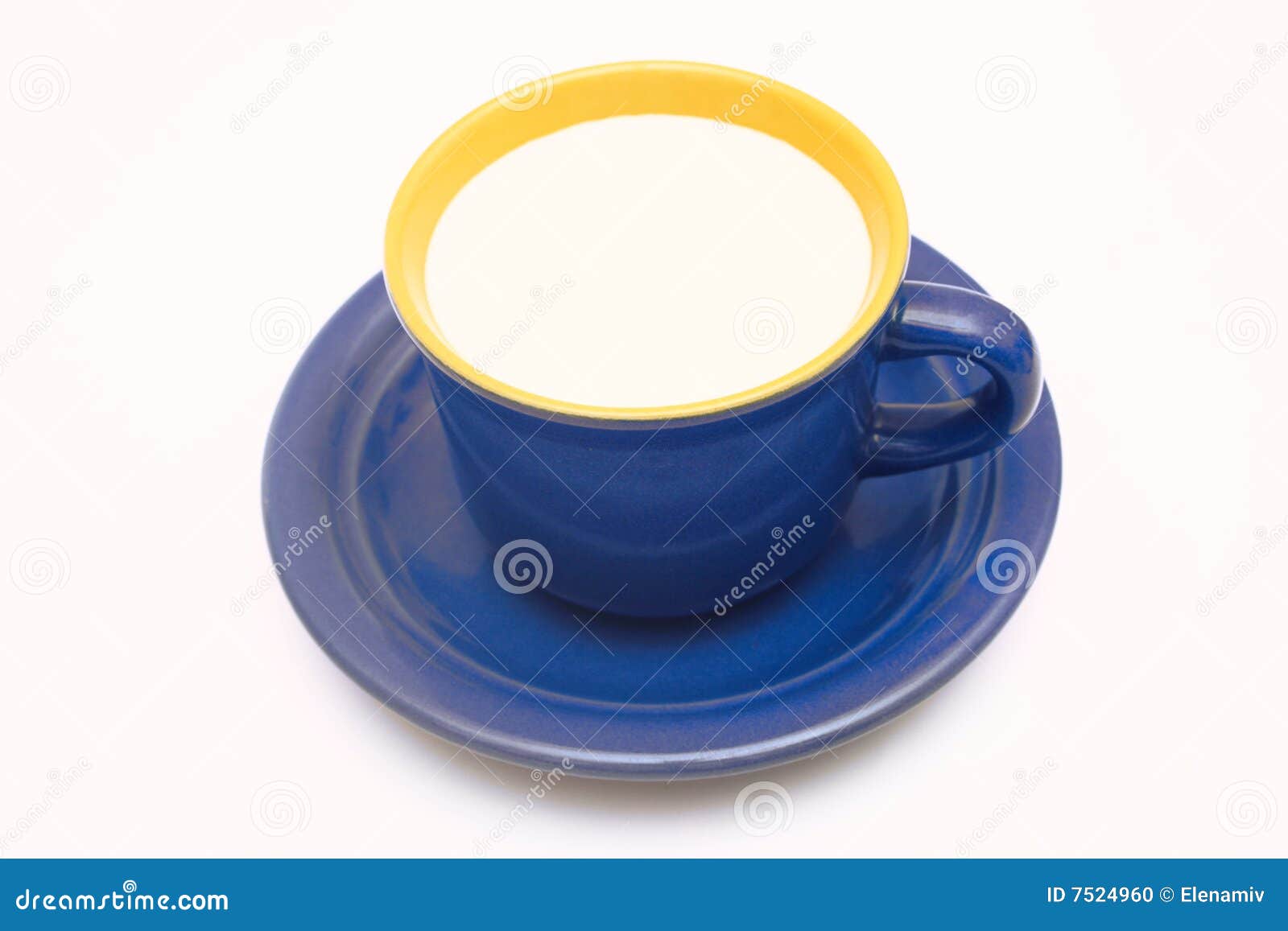 Cup of milk. stock photo. Image of drink, blue, dishware - 7524960