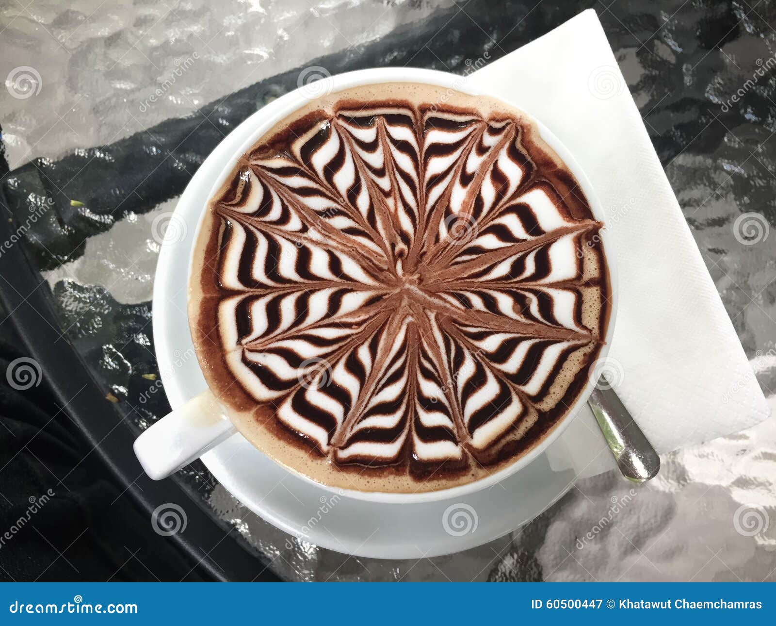 Cup of Mocha Coffee on Table Stock Image - Image of fresh, romance ...