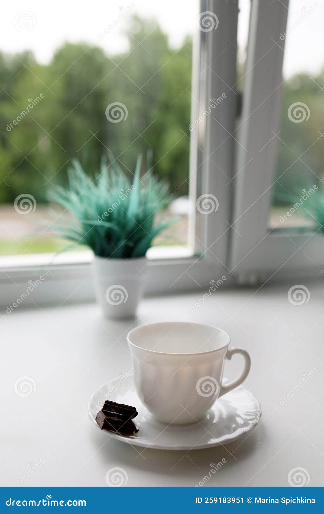 A Cup of Morning Coffee on the Windowsill Stock Image - Image of room ...