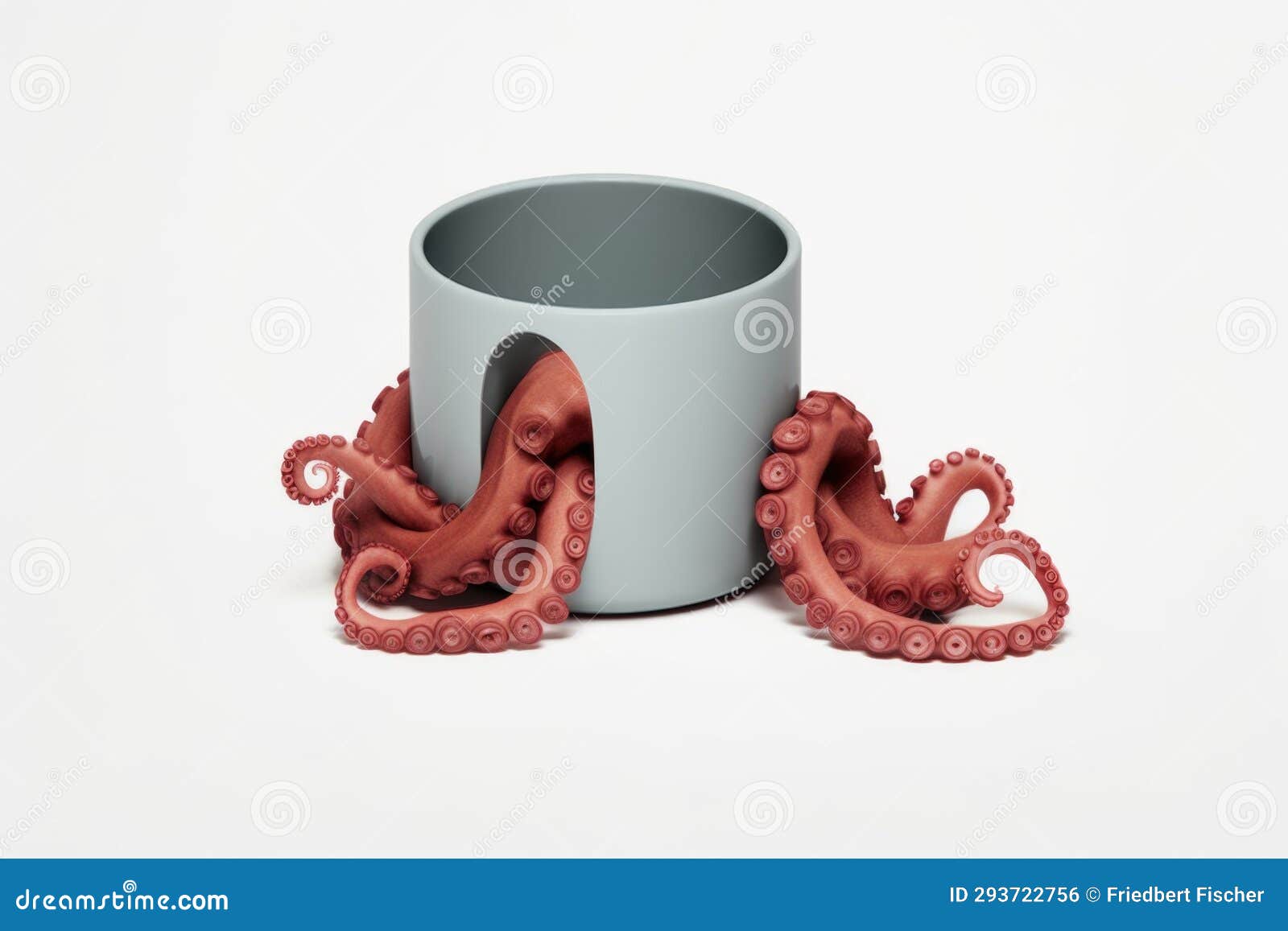 A Cup with an Octopus Sticking Out of it Stock Photo - Image of ...